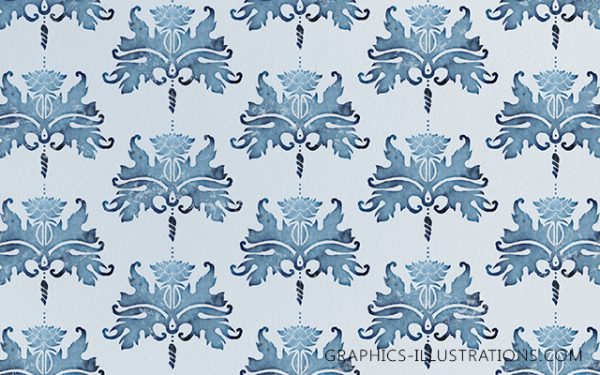 Damask Watercolor Backgrounds » Graphics-Illustrations.Com