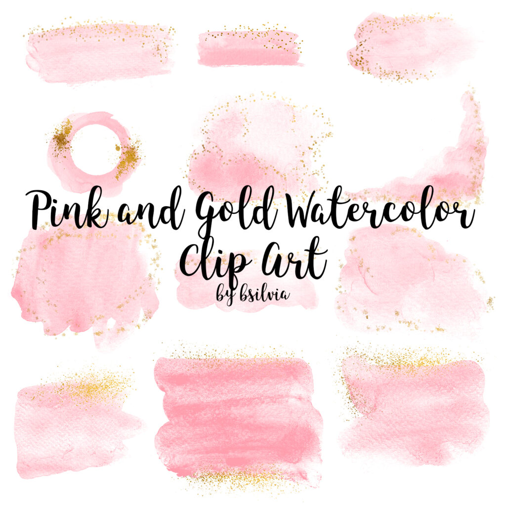 How to Use Pink and Gold Watercolor Clip Art for Stunning Designs