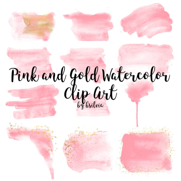 How to Use Pink and Gold Watercolor Clip Art for Stunning Designs